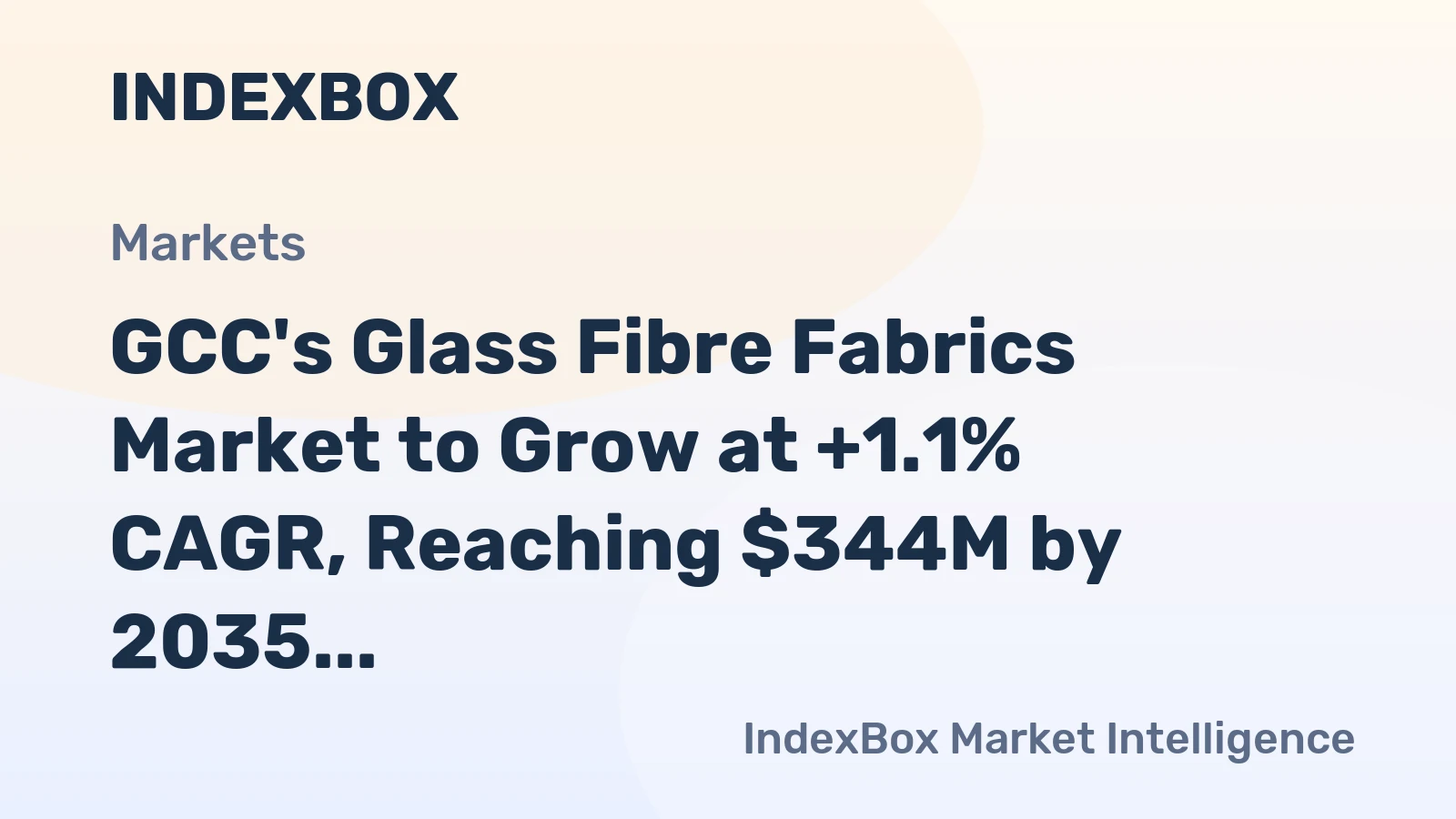 GCC's Glass Fibre Fabrics Market to Grow at +1.1% CAGR, Reaching $344M by 2035