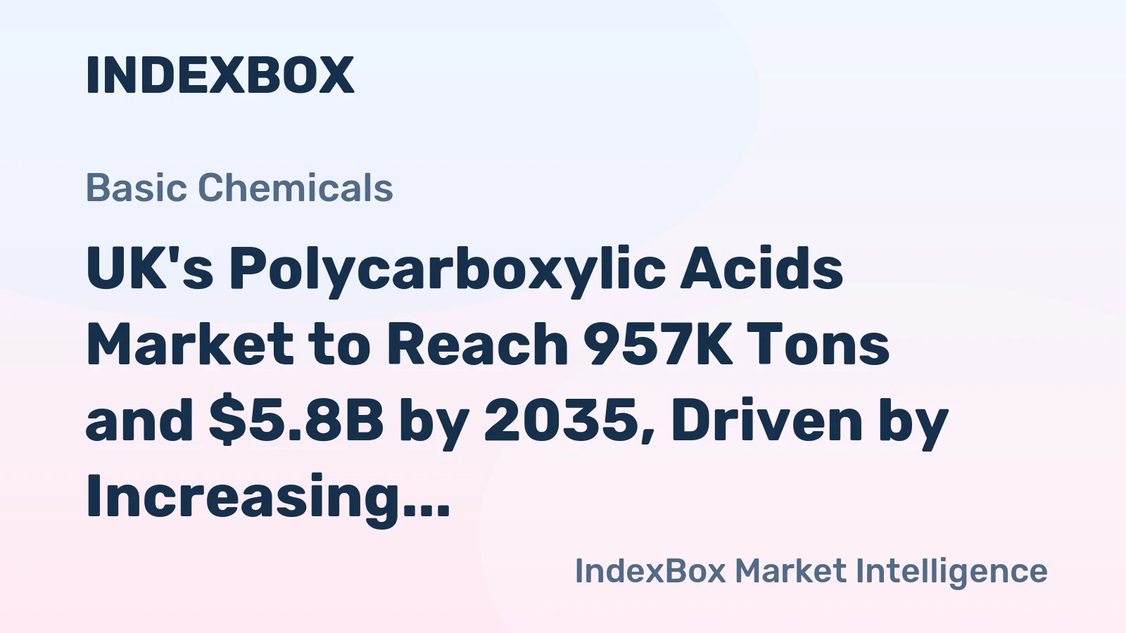 UK's Polycarboxylic Acids Market to Reach 957K Tons and $5.8B by 2035, Driven by Increasing Demand