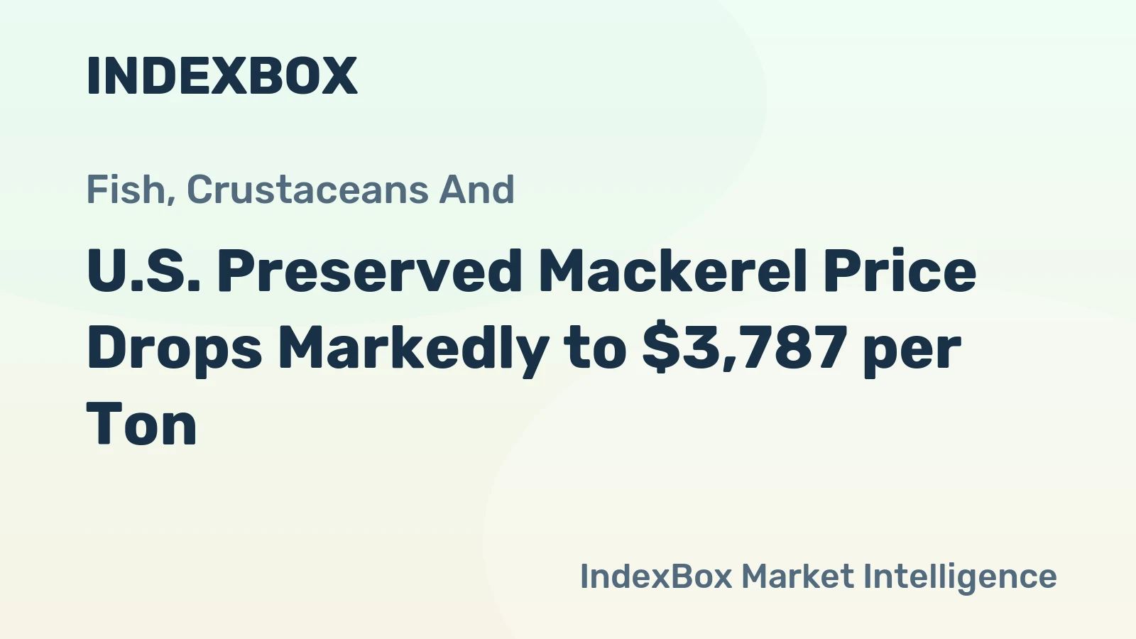 U.S. Preserved Mackerel Price Drops Markedly to $3,787 per Ton