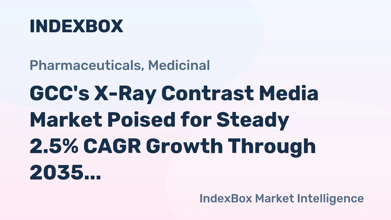 GCC's X-Ray Contrast Media Market Poised for Steady 2.5% CAGR Growth Through 2035