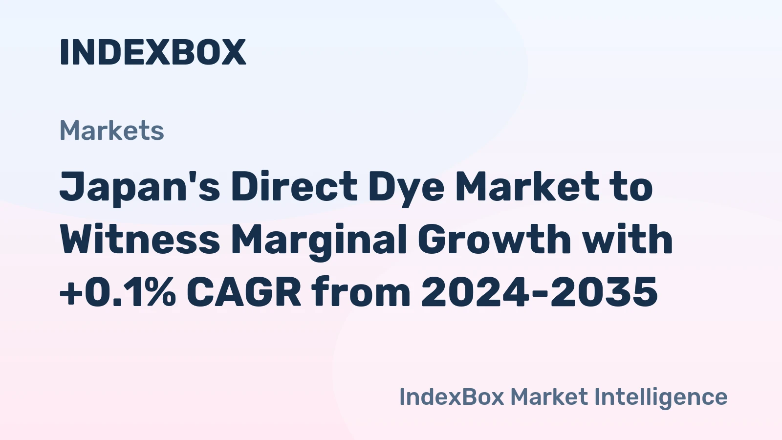 Japan's Direct Dye Market to Witness Marginal Growth with +0.1% CAGR from 2024-2035