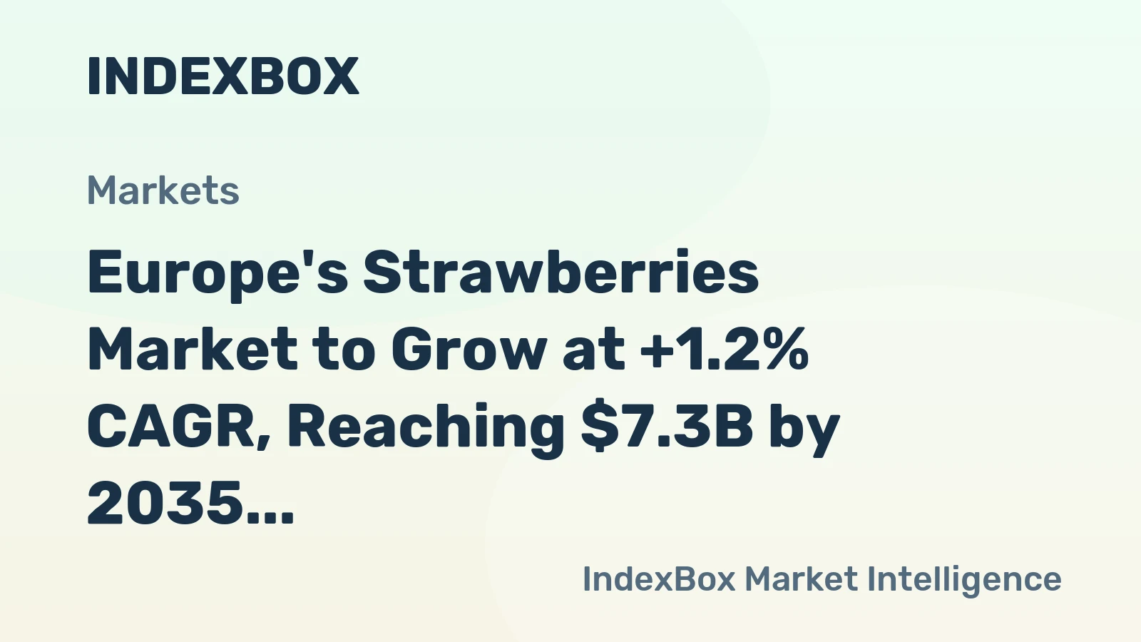 Europe's Strawberries Market to Grow at +1.2% CAGR, Reaching $7.3B by 2035