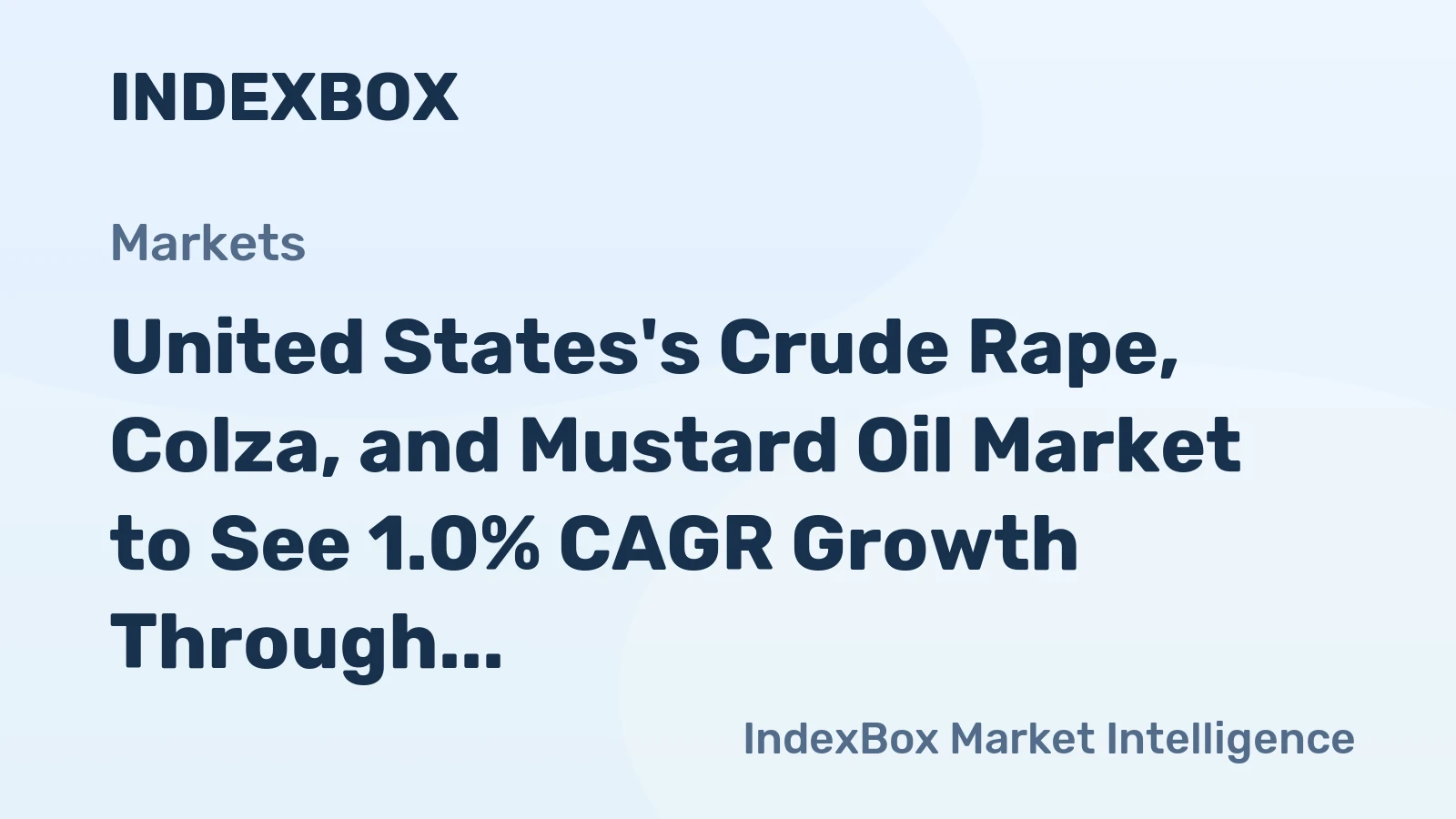 United States's Crude Rape, Colza, and Mustard Oil Market to See 1.0% CAGR Growth Through 2035