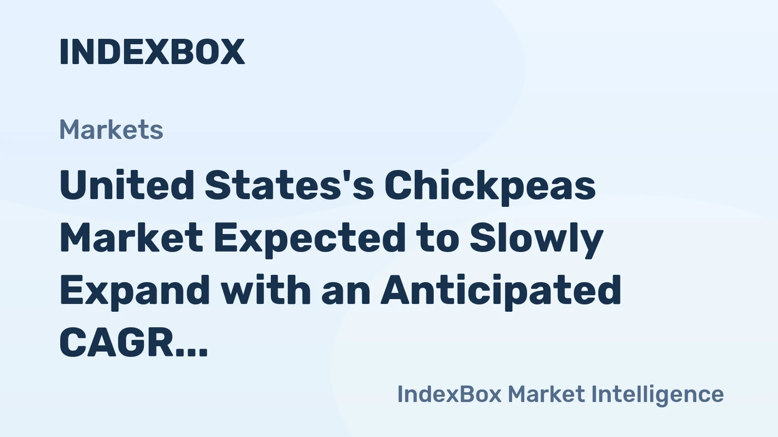 United States's Chickpeas Market Expected to Slowly Expand with an Anticipated CAGR of +0.5% from 2024 to 2035