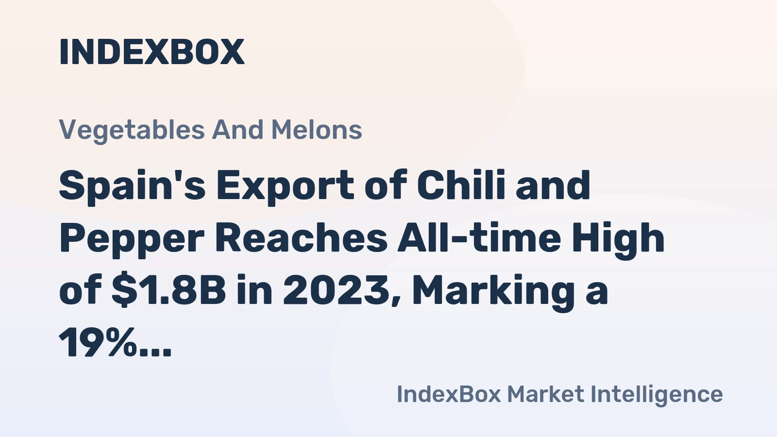 Spain's Export of Chili and Pepper Reaches All-time High of $1.8B in 2023, Marking a 19% Increase