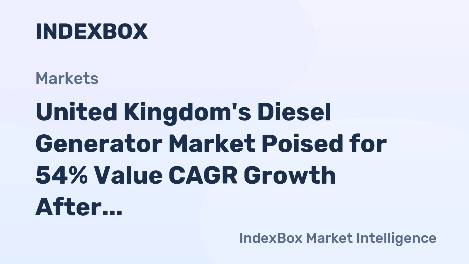 United Kingdom's Diesel Generator Market Poised for 54% Value CAGR Growth After 2024 Contraction