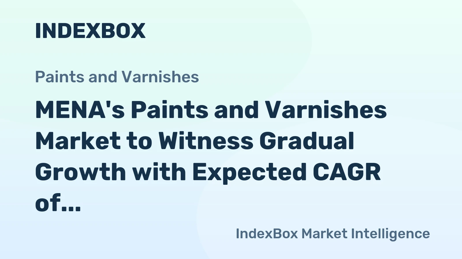 MENA's Paints and Varnishes Market to Witness Gradual Growth with Expected CAGR of +0.5% by 2035