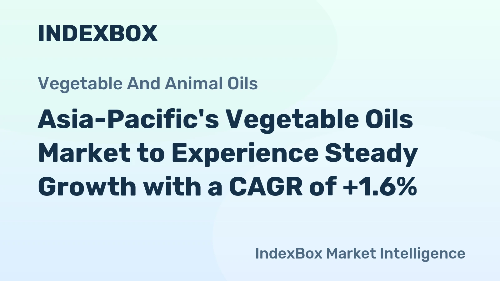 Asia-Pacific's Vegetable Oils Market to Experience Steady Growth with a CAGR of +1.6%