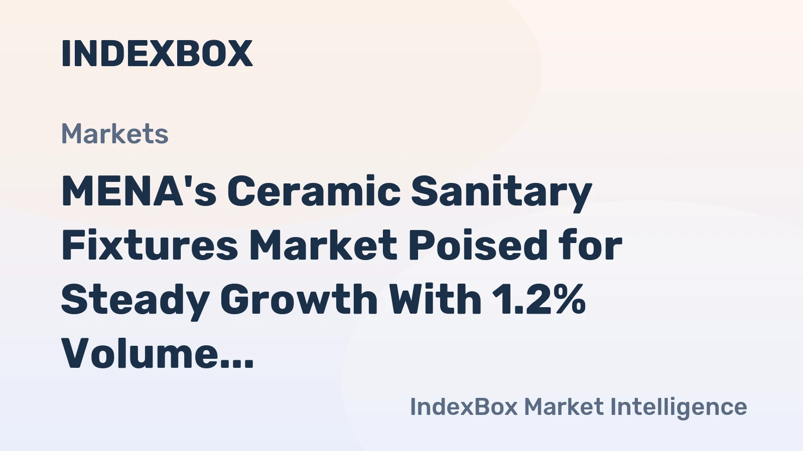 MENA's Ceramic Sanitary Fixtures Market Poised for Steady Growth With 1.2% Volume CAGR Through 2035