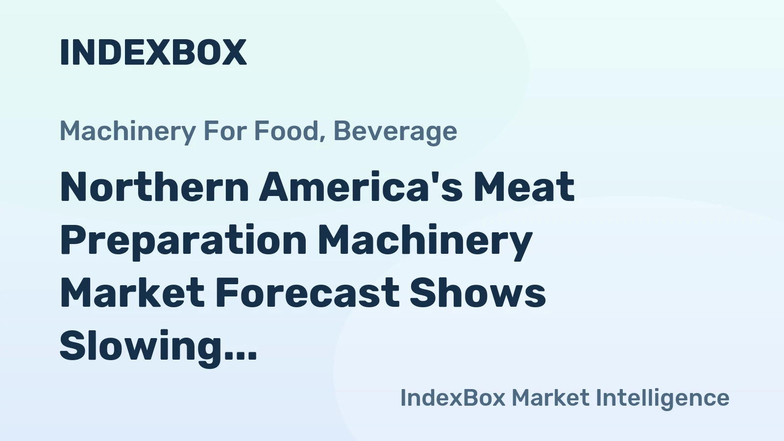 Northern America's Meat Preparation Machinery Market Forecast Shows Slowing Growth With a +0.7% Value CAGR