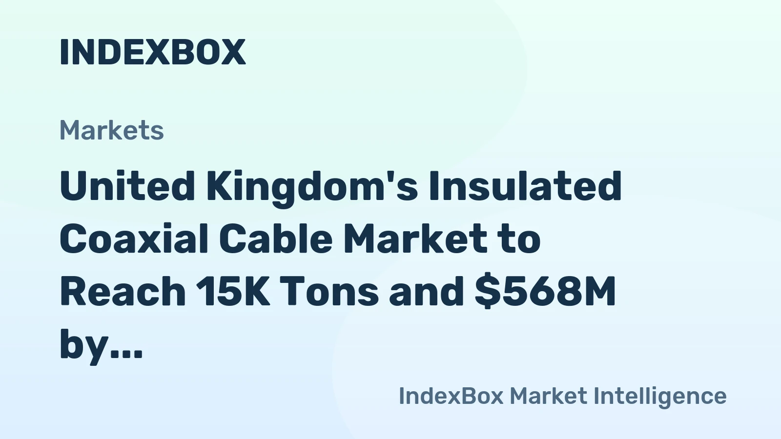 United Kingdom's Insulated Coaxial Cable Market to Reach 15K Tons and $568M by 2035