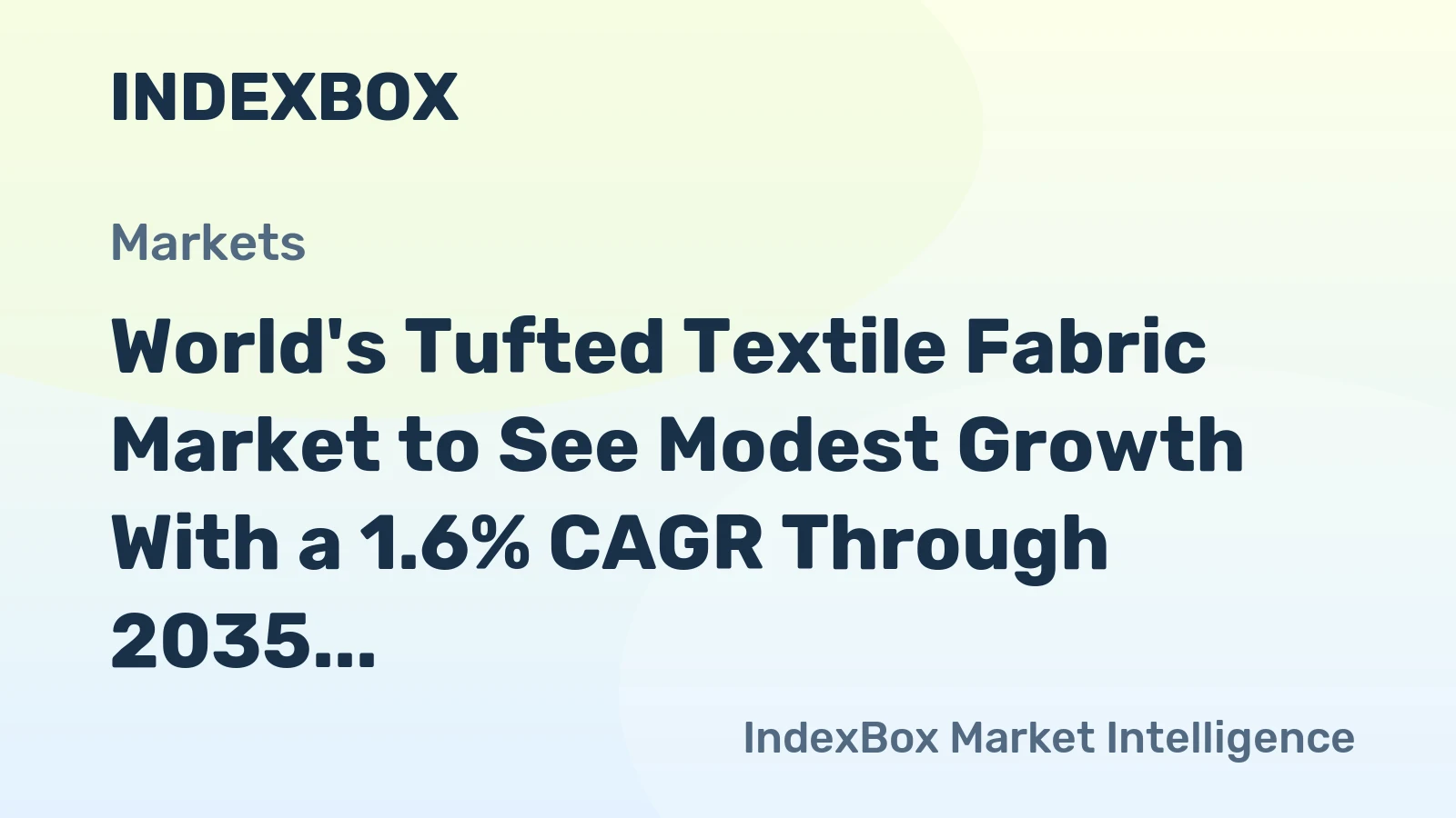 World's Tufted Textile Fabric Market to See Modest Growth With a 1.6% CAGR Through 2035