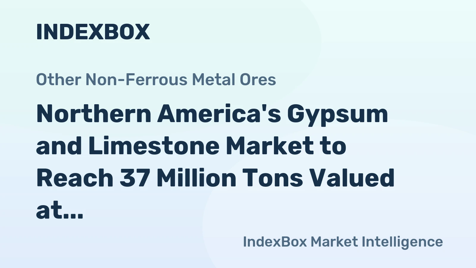 Northern America's Gypsum and Limestone Market to Reach 37 Million Tons Valued at $833 Million by 2035