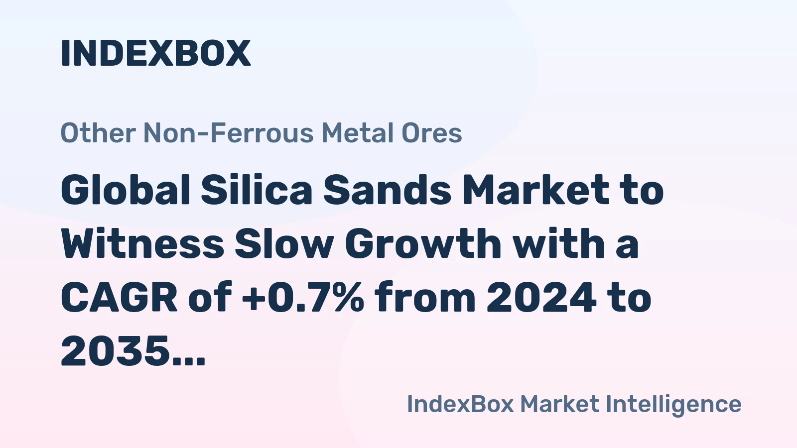 Global Silica Sands Market to Witness Slow Growth with a CAGR of +0.7% from 2024 to 2035, Reaching $37B