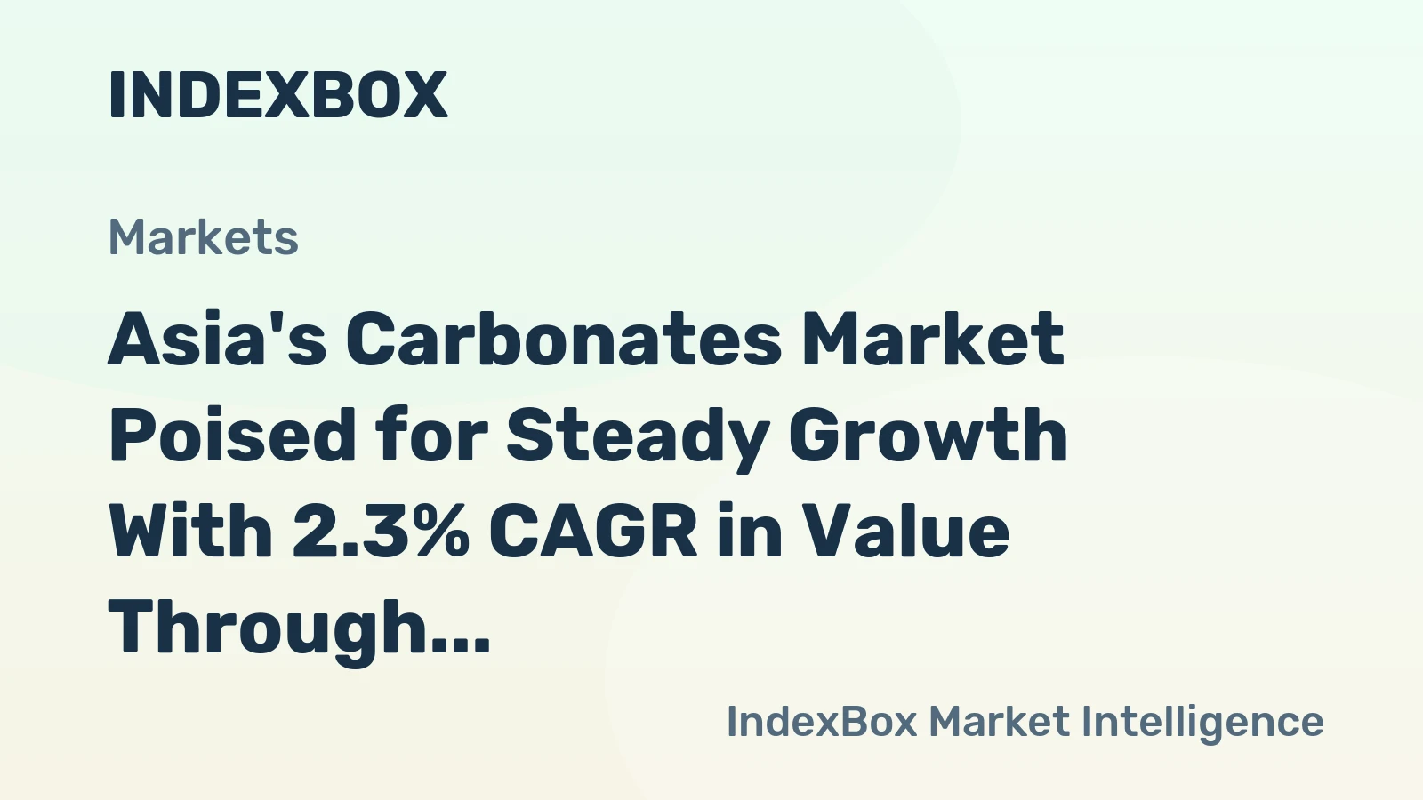 Asia's Carbonates Market Poised for Steady Growth With 2.3% CAGR in Value Through 2035