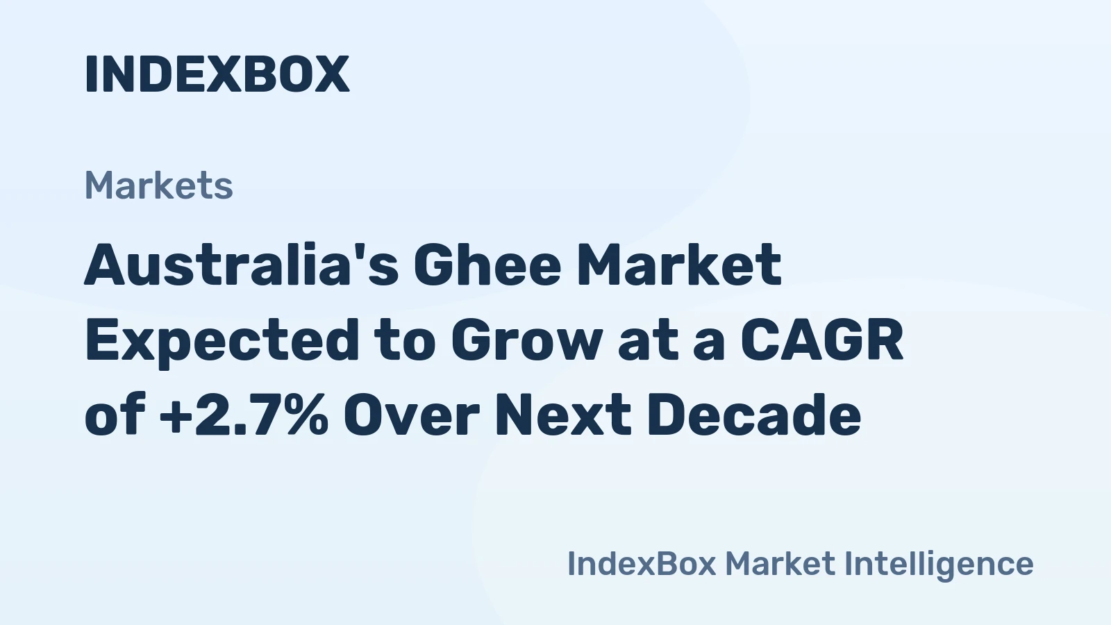 Australia's Ghee Market Expected to Grow at a CAGR of +2.7% Over Next Decade