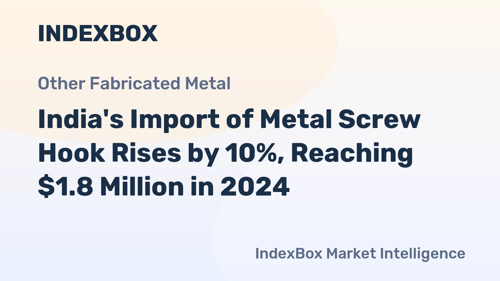 India's Import of Metal Screw Hook Rises by 10%, Reaching $1.8 Million in 2024
