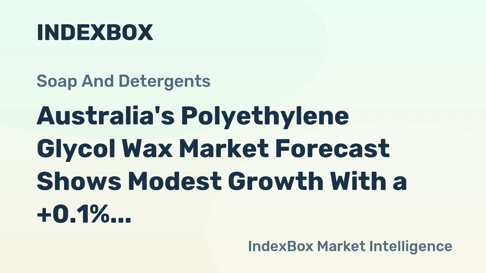 Australia's Polyethylene Glycol Wax Market Forecast Shows Modest Growth With a +0.1% Volume CAGR