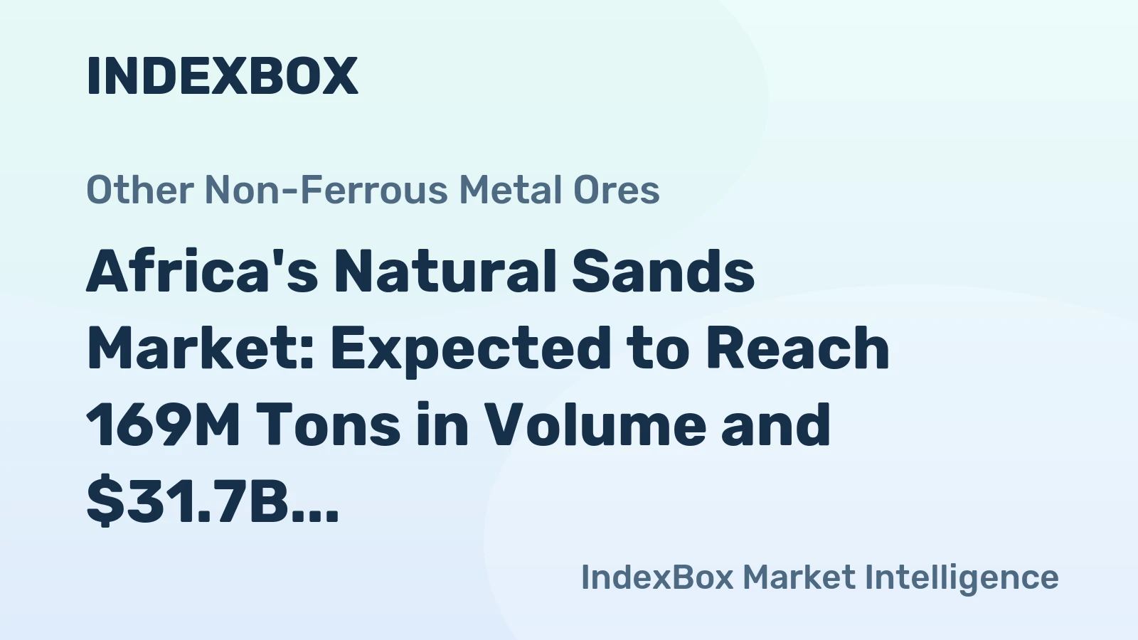 Africa's Natural Sands Market: Expected to Reach 169M Tons in Volume and $31.7B in Value by 2035