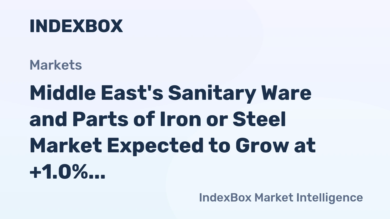Middle East's Sanitary Ware and Parts of Iron or Steel Market Expected to Grow at +1.0% CAGR through 2035