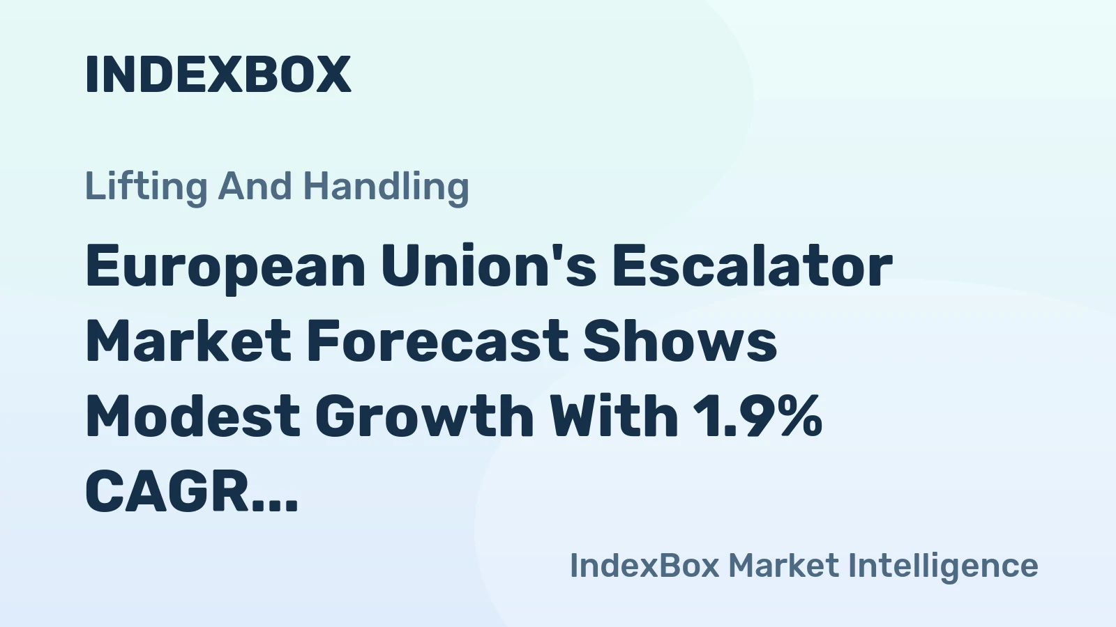 European Union's Escalator Market Forecast Shows Modest Growth With 1.9% CAGR Through 2035
