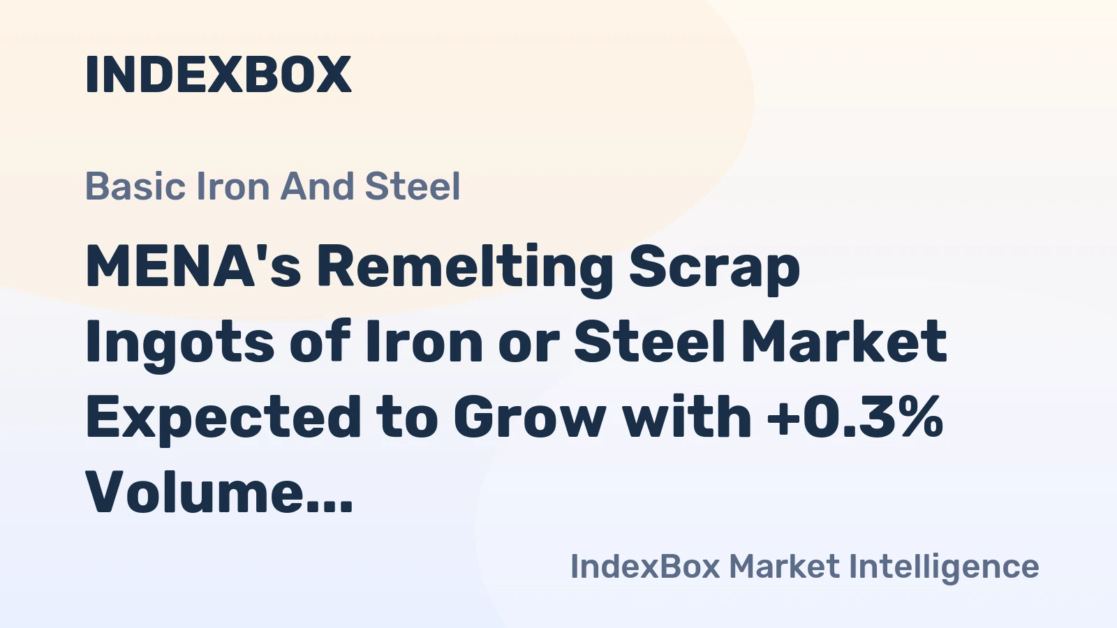 MENA's Remelting Scrap Ingots of Iron or Steel Market Expected to Grow with +0.3% Volume CAGR Reaching 7.1M Tons and +0.4% Value CAGR Reaching $8.6B by 2035