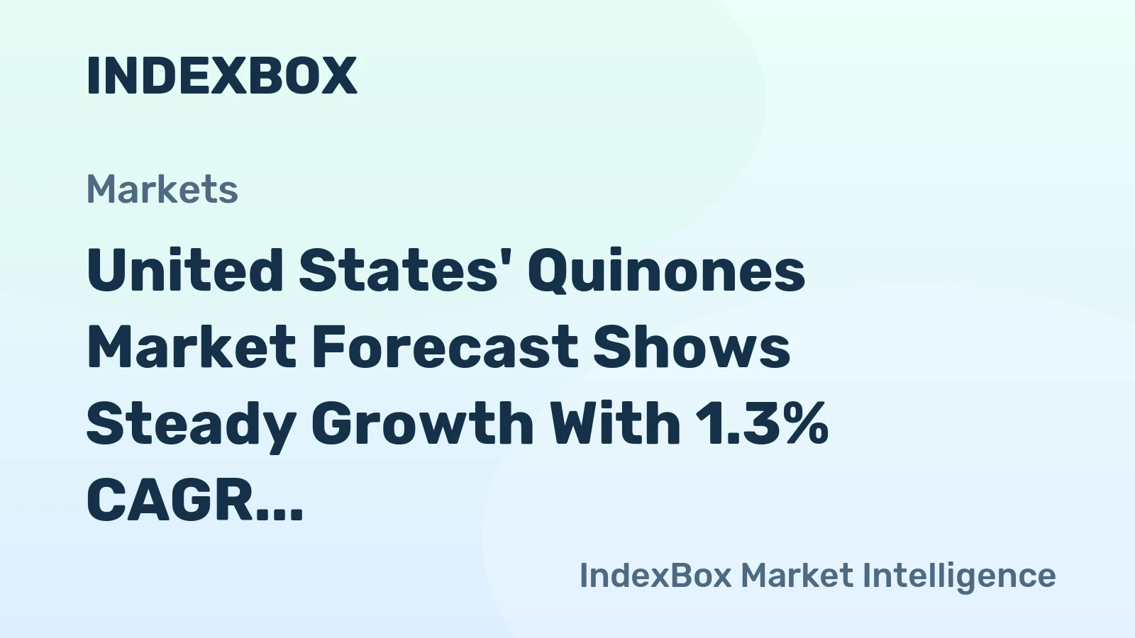 United States' Quinones Market Forecast Shows Steady Growth With 1.3% CAGR