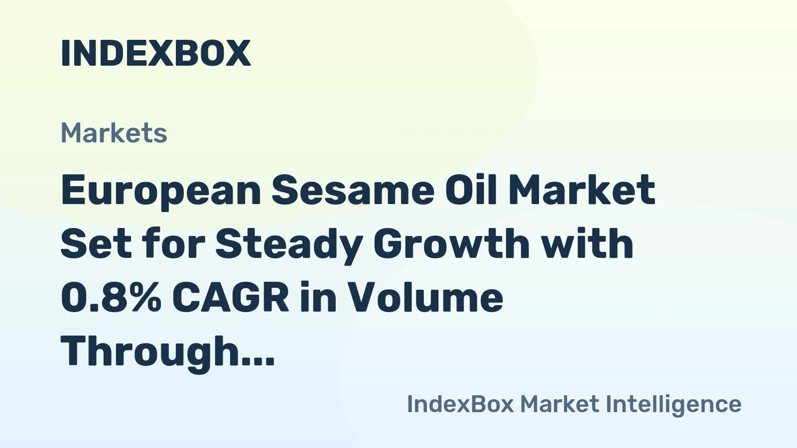 European Sesame Oil Market Set for Steady Growth with 0.8% CAGR in Volume Through 2035