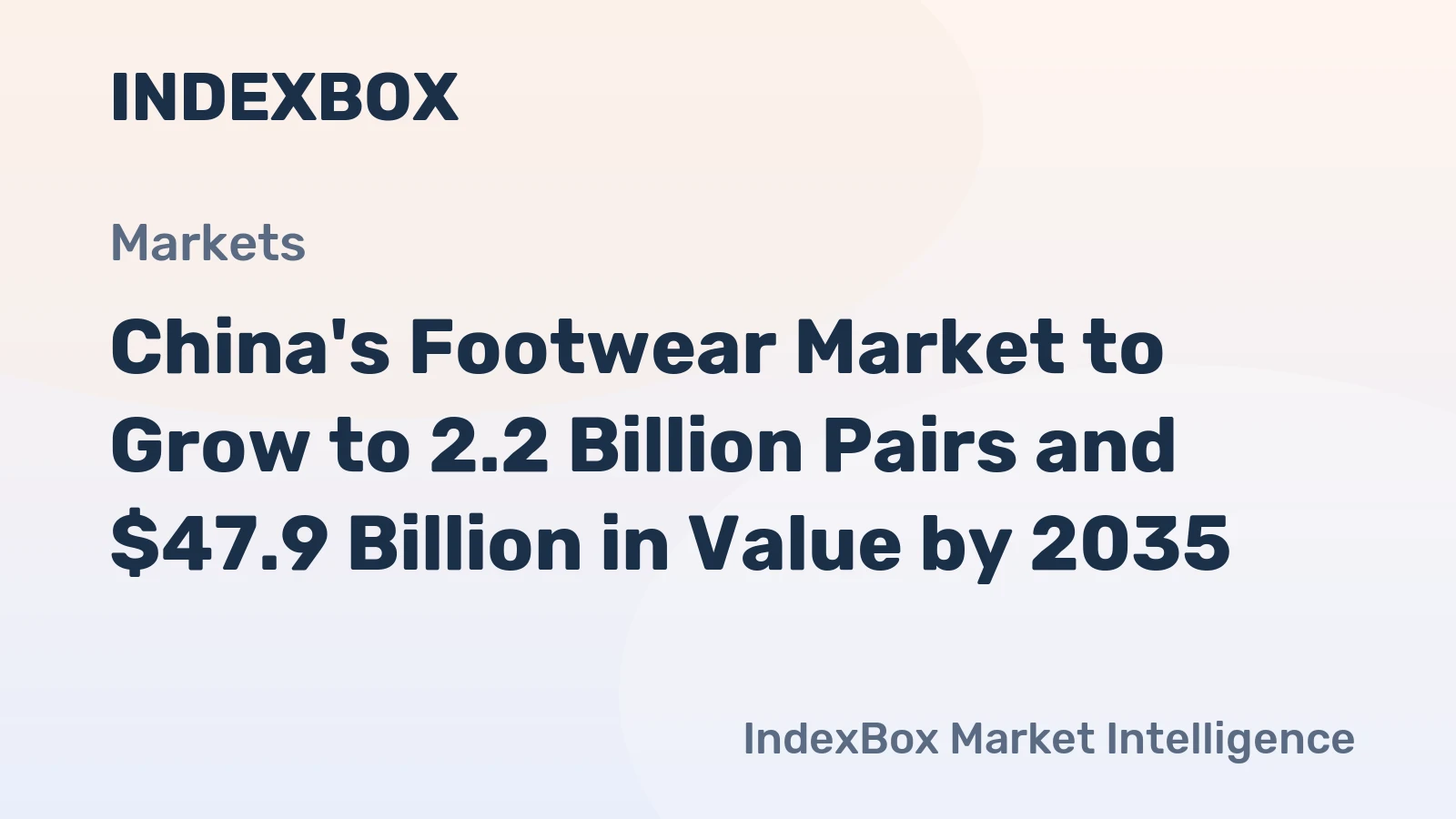 China's Footwear Market to Grow to 2.2 Billion Pairs and $47.9 Billion in Value by 2035