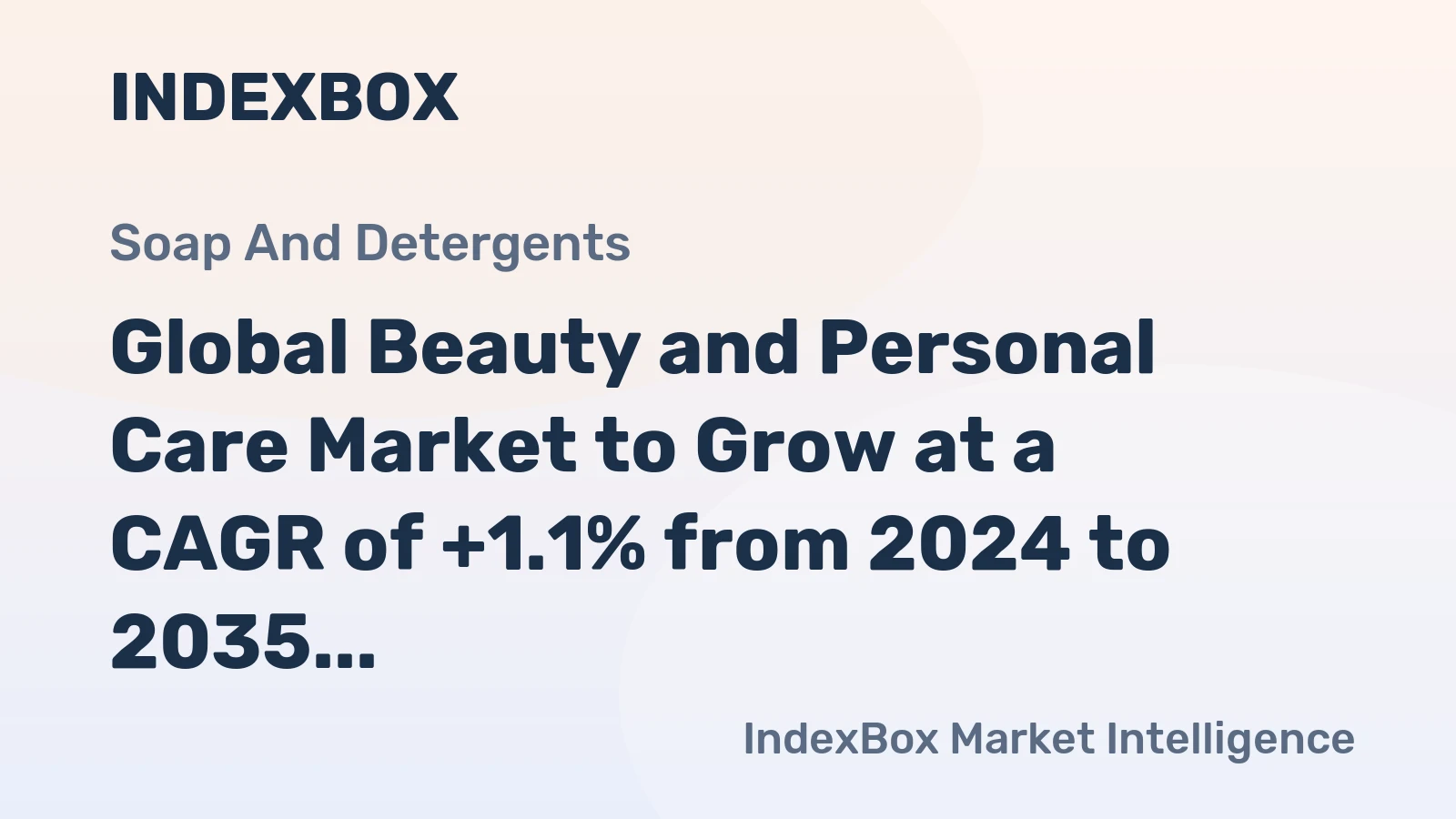 Global Beauty and Personal Care Market to Grow at a CAGR of +1.1% from 2024 to 2035