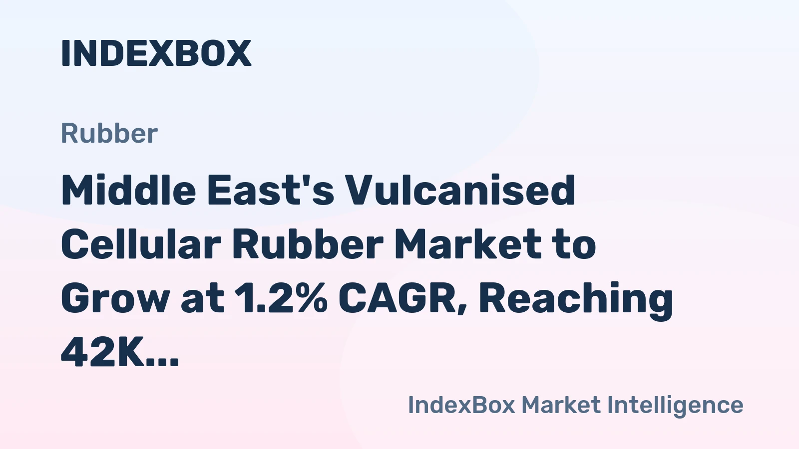 Middle East's Vulcanised Cellular Rubber Market to Grow at 1.2% CAGR, Reaching 42K Tons by 2035