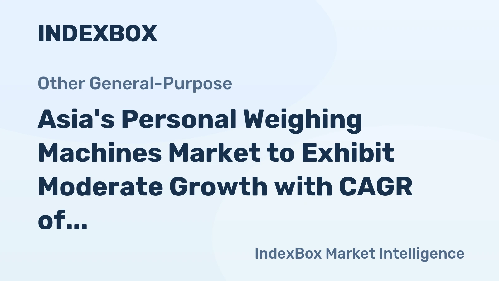 Asia's Personal Weighing Machines Market to Exhibit Moderate Growth with CAGR of +0.5% from 2024 to 2035