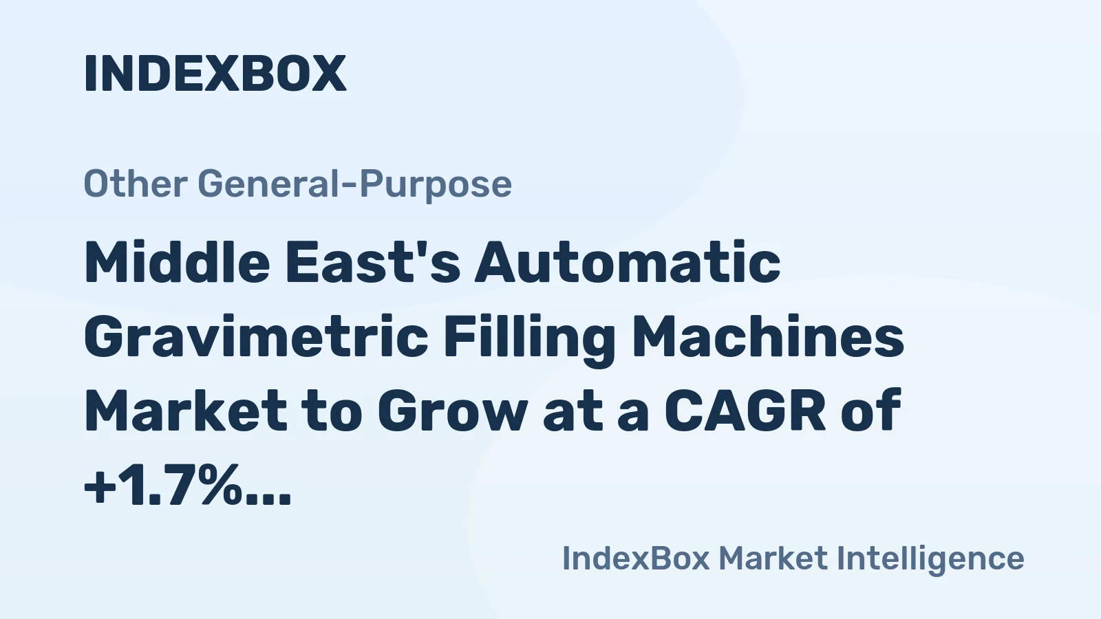 Middle East's Automatic Gravimetric Filling Machines Market to Grow at a CAGR of +1.7% Over the Next Decade