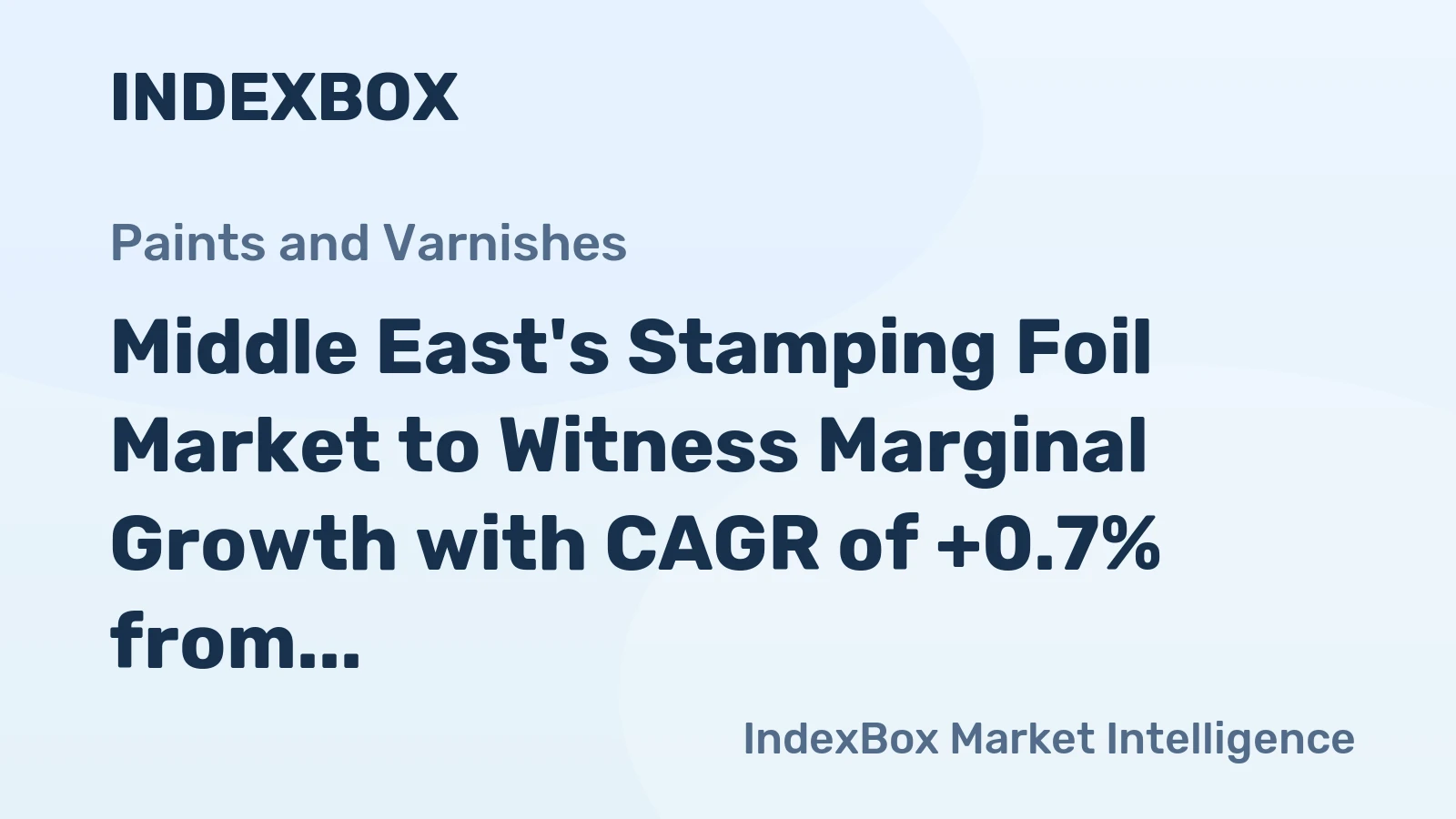 Middle East's Stamping Foil Market to Witness Marginal Growth with CAGR of +0.7% from 2024 to 2035
