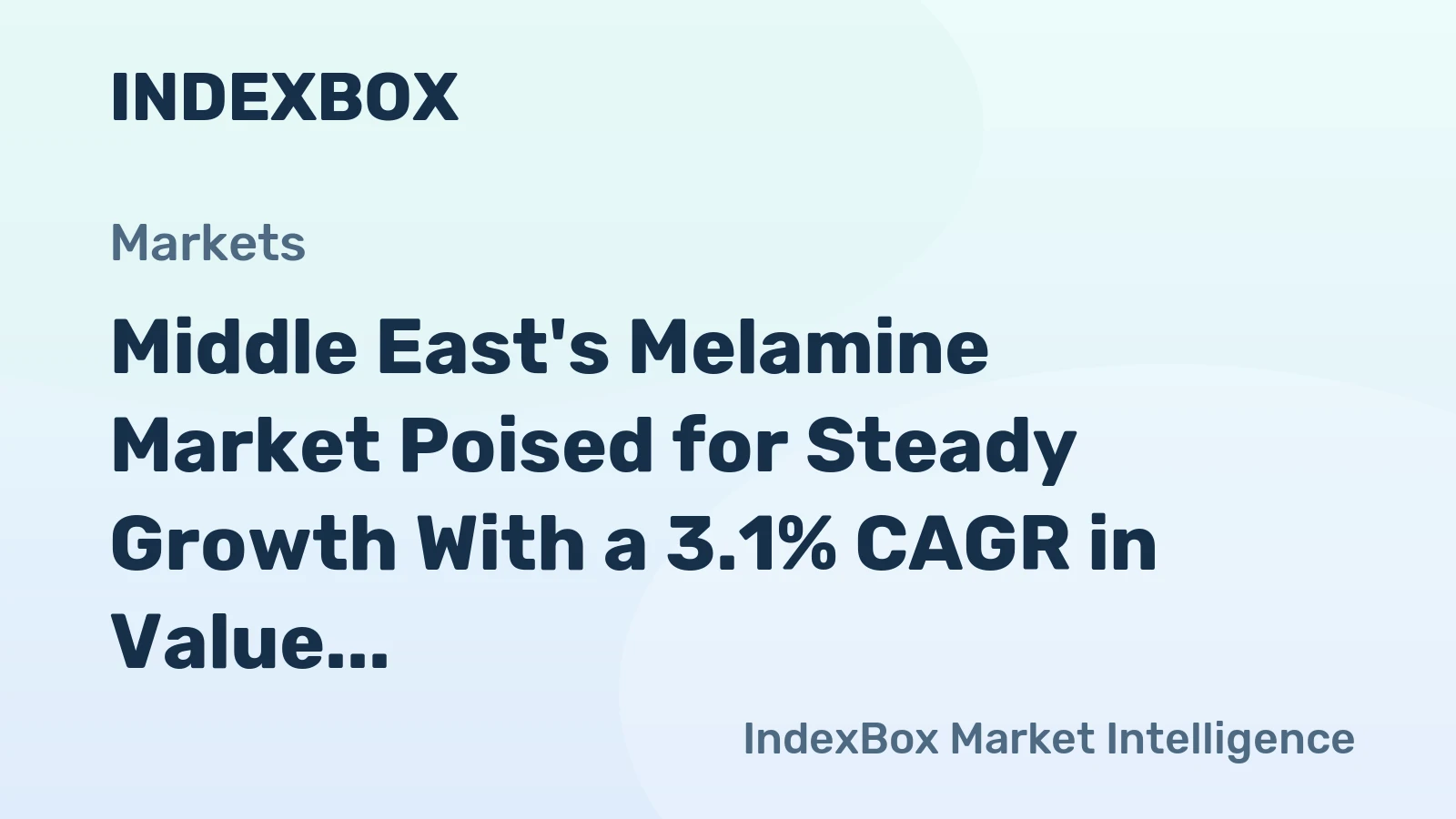 Middle East's Melamine Market Poised for Steady Growth With a 3.1% CAGR in Value Through 2035