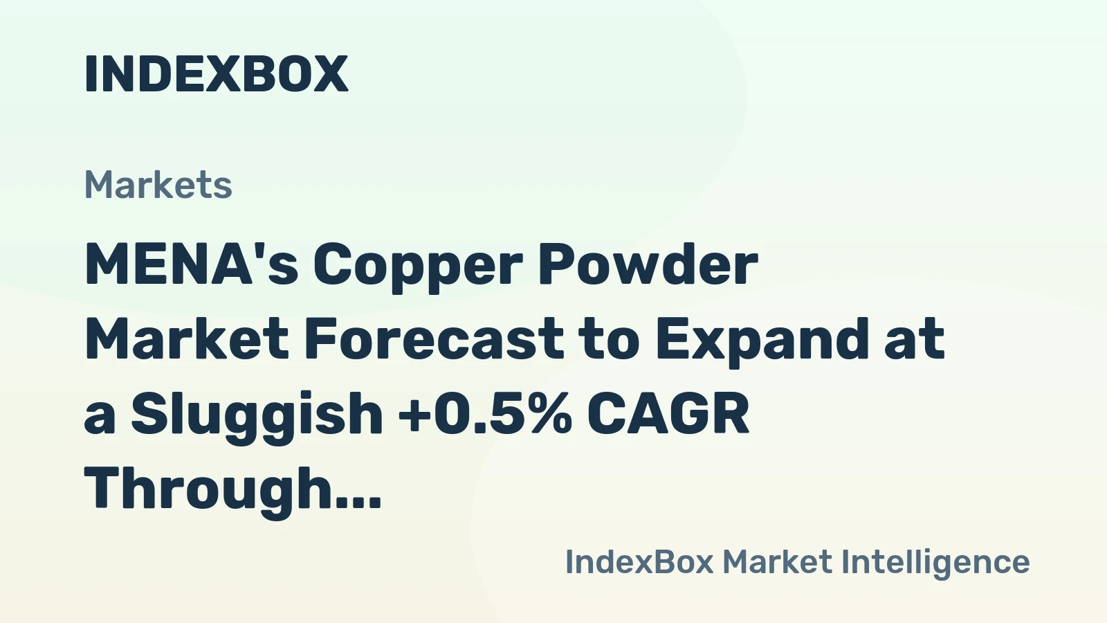 MENA's Copper Powder Market Forecast to Expand at a Sluggish +0.5% CAGR Through 2035