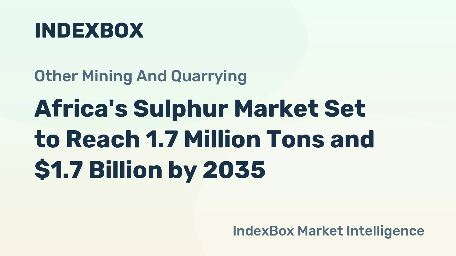 Africa's Sulphur Market Set to Reach 1.7 Million Tons and $1.7 Billion by 2035