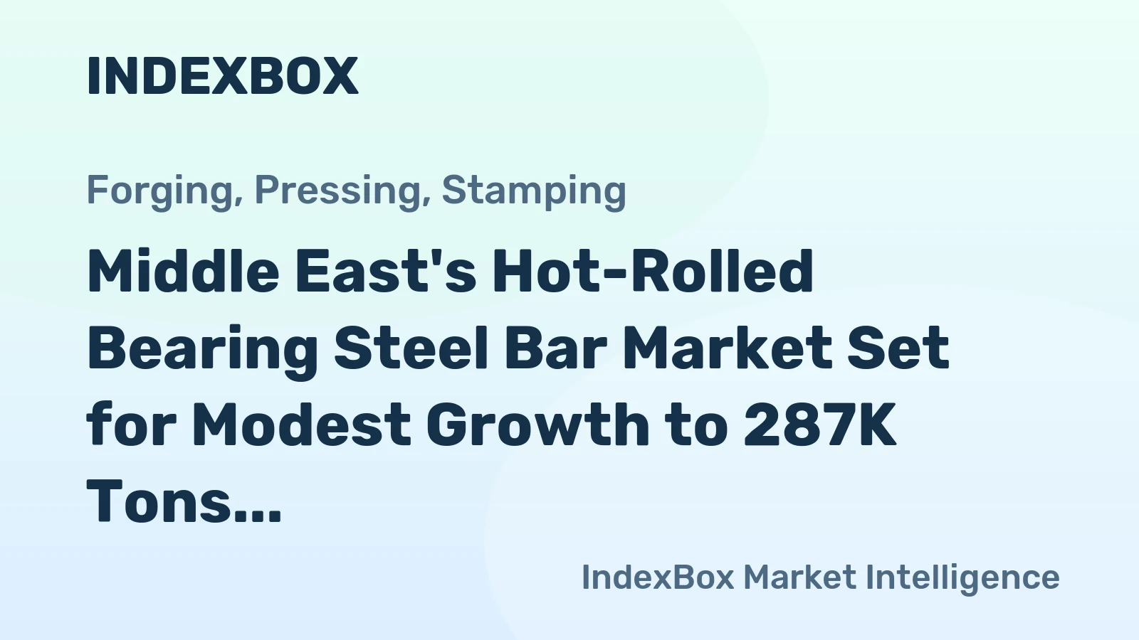 Middle East's Hot-Rolled Bearing Steel Bar Market Set for Modest Growth to 287K Tons and $438M by 2035