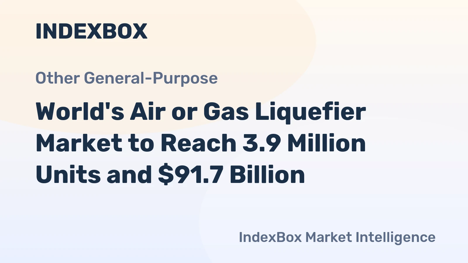 World's Air or Gas Liquefier Market to Reach 3.9 Million Units and $91.7 Billion