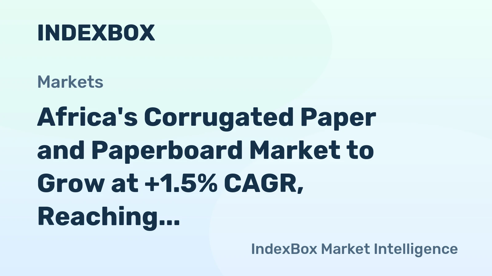 Africa's Corrugated Paper and Paperboard Market to Grow at +1.5% CAGR, Reaching $7.7B by 2035