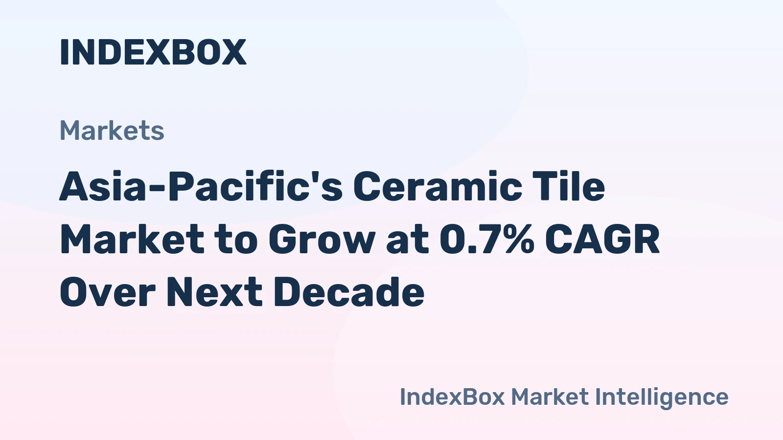 Asia-Pacific's Ceramic Tile Market to Grow at 0.7% CAGR Over Next Decade