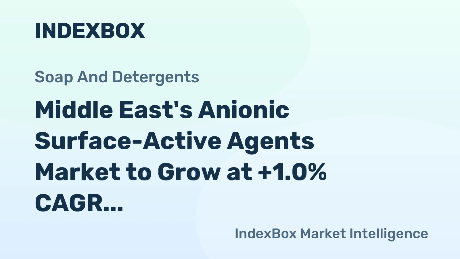 Middle East's Anionic Surface-Active Agents Market to Grow at +1.0% CAGR over Next Decade
