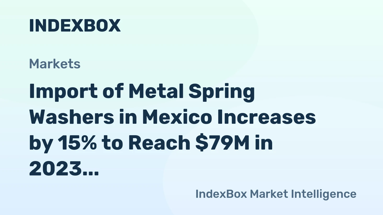 Import of Metal Spring Washers in Mexico Increases by 15% to Reach $79M in 2023