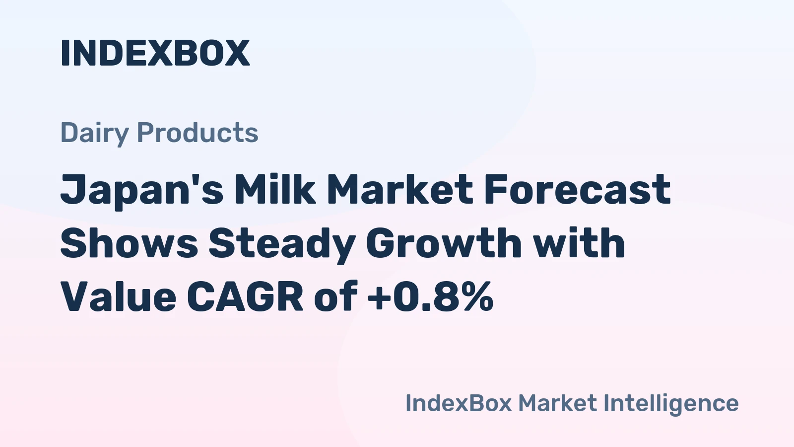 Japan's Milk Market Forecast Shows Steady Growth with Value CAGR of +0.8%