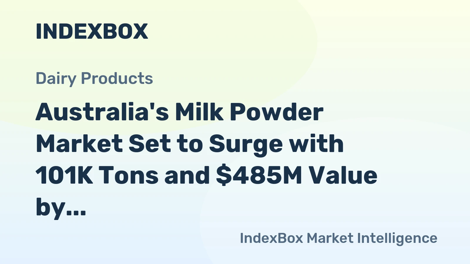 Australia's Milk Powder Market Set to Surge with 101K Tons and $485M Value by 2035