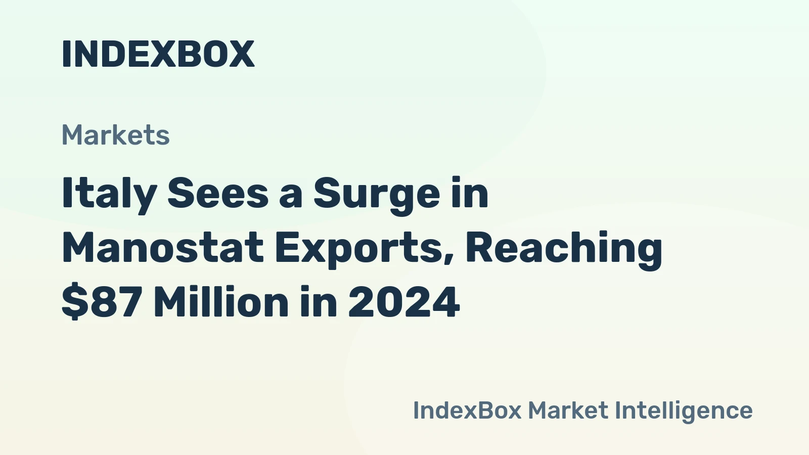 Italy Sees a Surge in Manostat Exports, Reaching $87 Million in 2024
