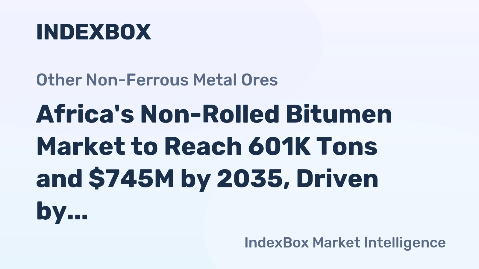 Africa's Non-Rolled Bitumen Market to Reach 601K Tons and $745M by 2035, Driven by Increasing Demand