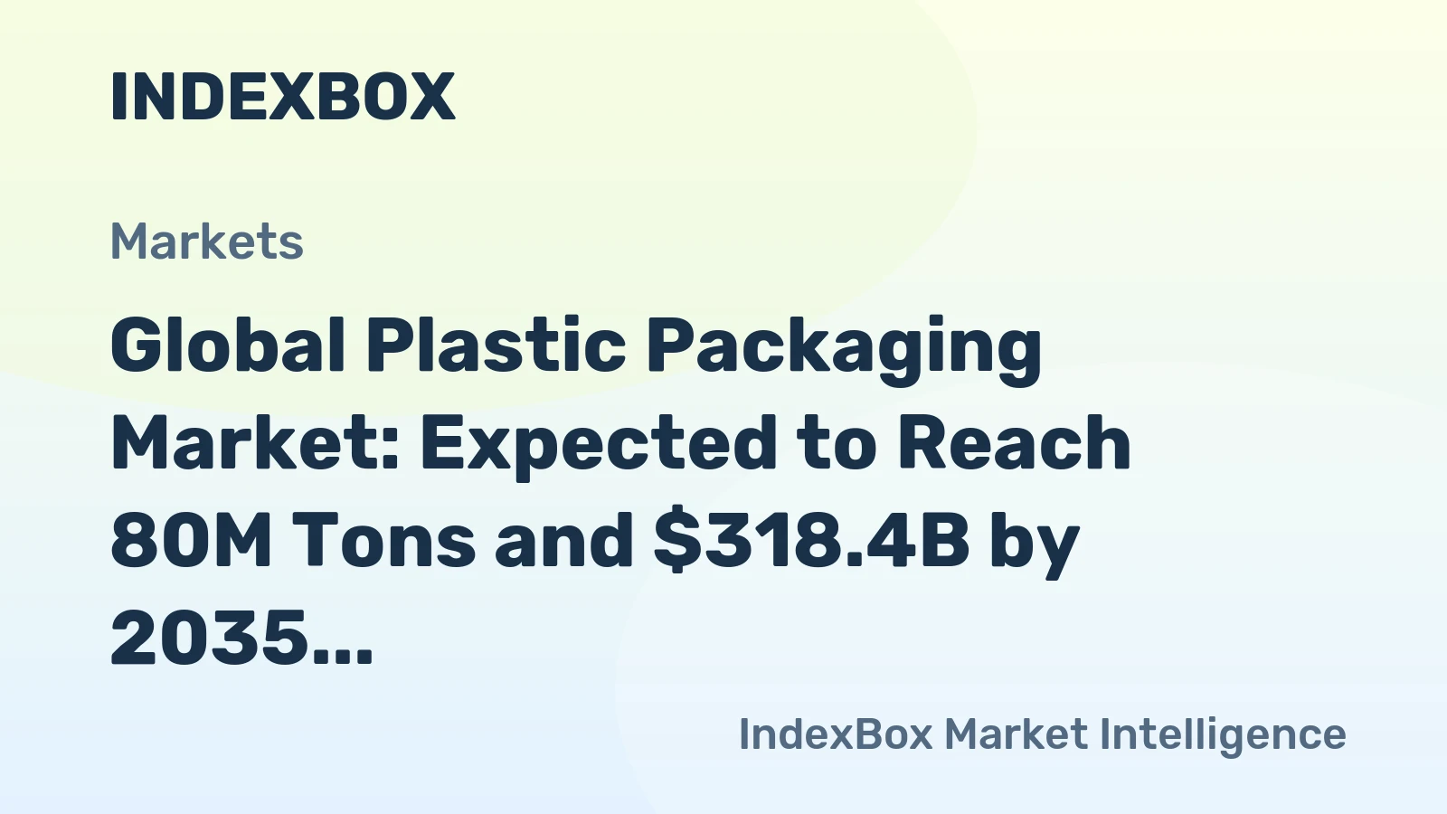 Global Plastic Packaging Market: Expected to Reach 80M Tons and $318.4B by 2035