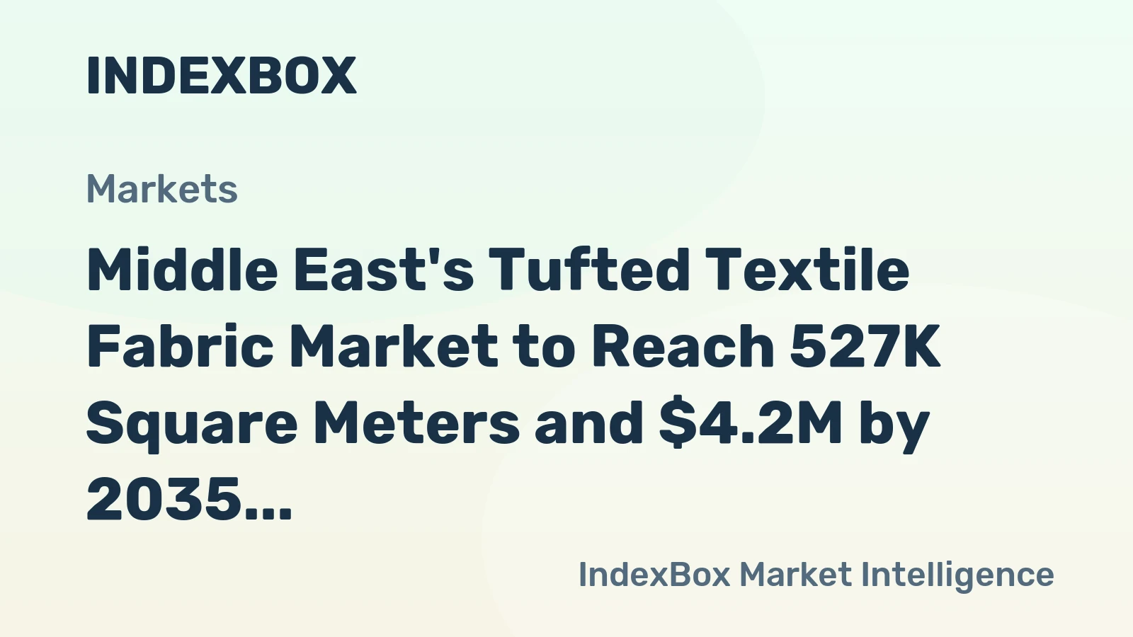 Middle East's Tufted Textile Fabric Market to Reach 527K Square Meters and $4.2M by 2035