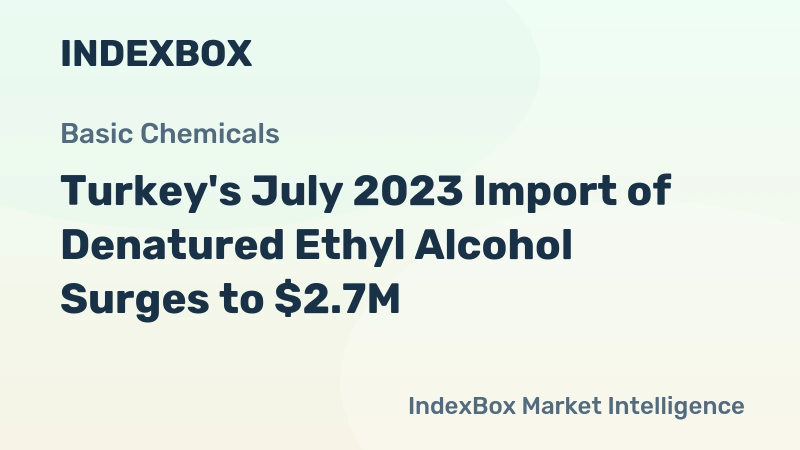 Turkey's July 2023 Import of Denatured Ethyl Alcohol Surges to $2.7M